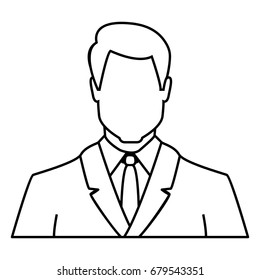 Vector Single Outline Icon Businessman Suit 库存矢量图（免版税）679543351 ...