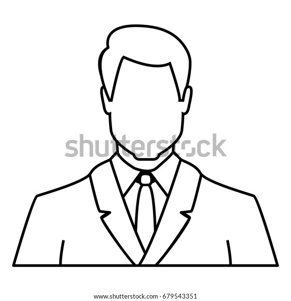 Vector Single Outline Icon Businessman Suit 库存矢量图（免版税）679543351 ...