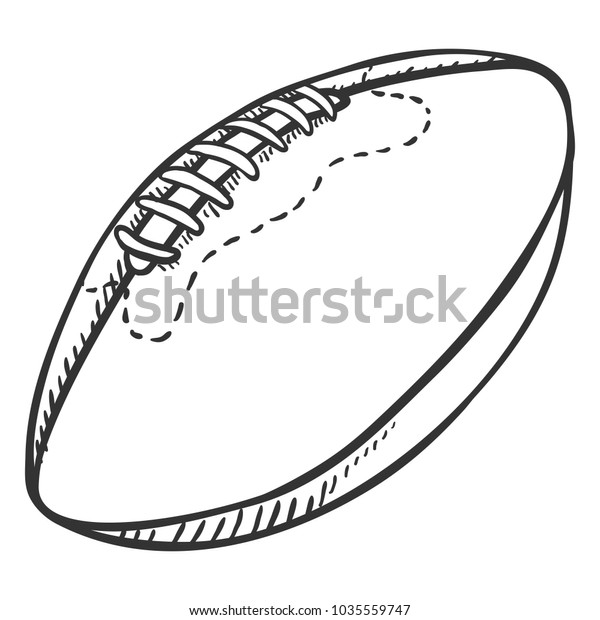Vector Single Sketch Ball Rugby American Stock Vector (Royalty Free ...