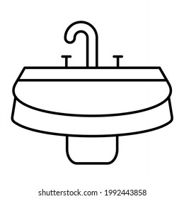 Vector Sink Outline Icon Design Stock Vector (Royalty Free) 1992443858 ...