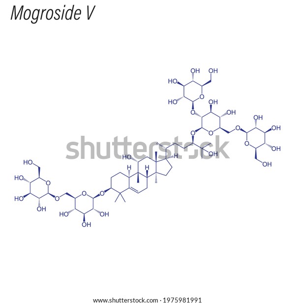 Vector Skeletal Formula Mogroside Drug Chemical: เวกเตอร์สต็อก (ปลอดค่า ...