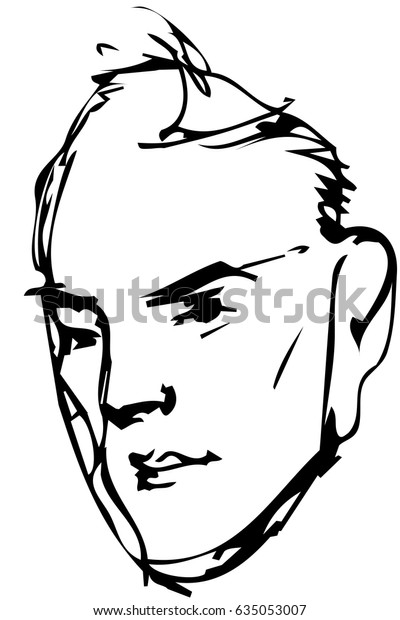 Vector Sketch Adult Serious Man Stock Vector (Royalty Free) 635053007 ...