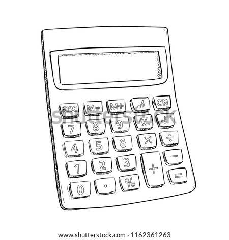 Vector Sketch Calculator Hand Draw Illustration Stock Vector (Royalty ...
