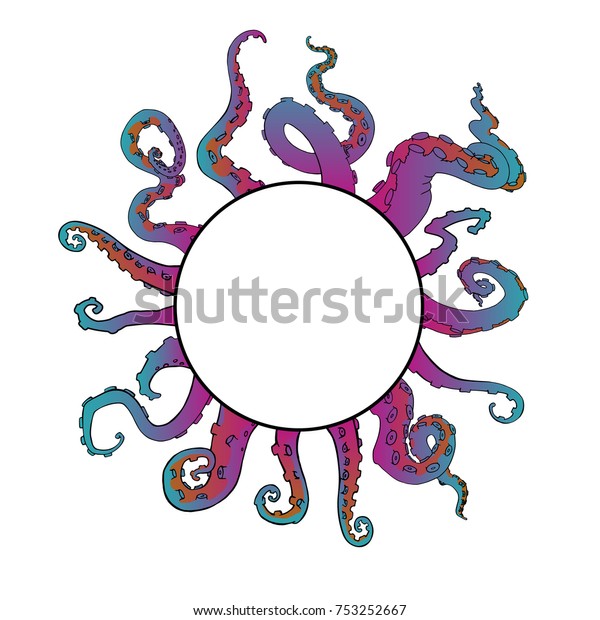 Vector Sketch Cartoon Octopus Tentacles Stock Vector (Royalty Free ...