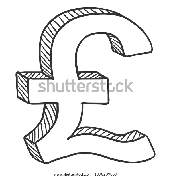 Vector Sketch Currency Symbol English Pound Stock Vector (Royalty Free ...