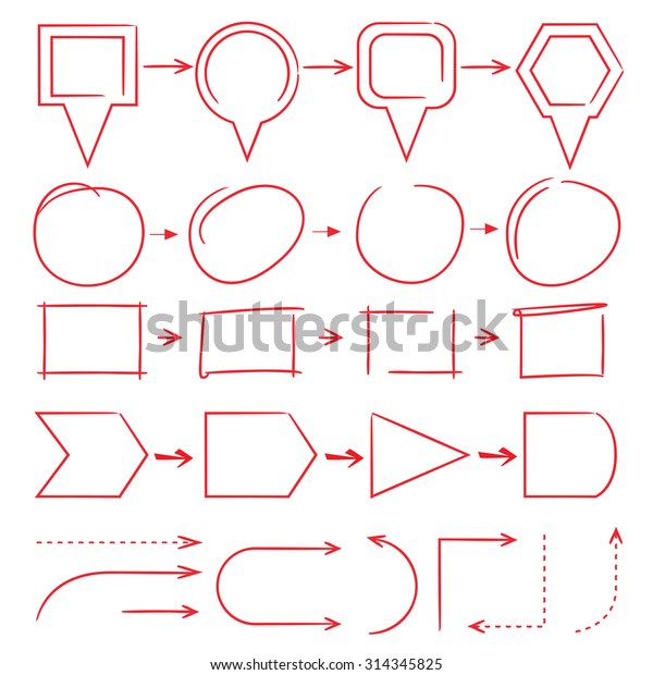 Vector Sketch Diagram Highlighter Element Arrow Stock Vector (Royalty ...