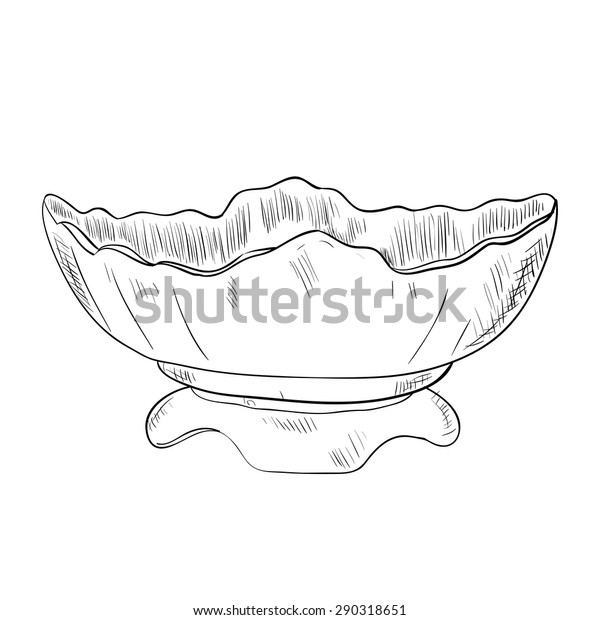 Vector Sketch Dish Food Hand Draw Stock Vector (Royalty Free) 290318651