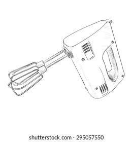 Vector Sketch Electric Mixer Hand Draw Stock Vector (Royalty Free ...