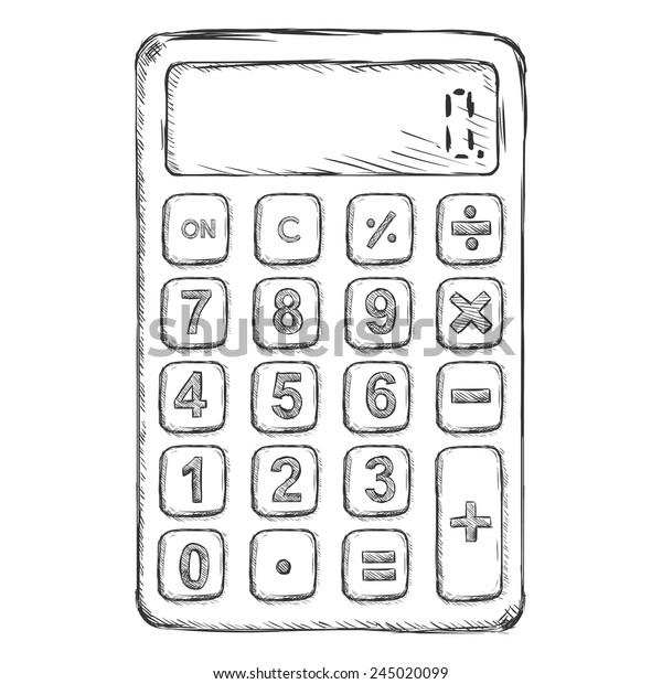 Vector Sketch Flat Calculator Stock Vector (Royalty Free) 245020099 Vector Sketch Flat Calculator Stock Vector (Royalty Free) 245020099