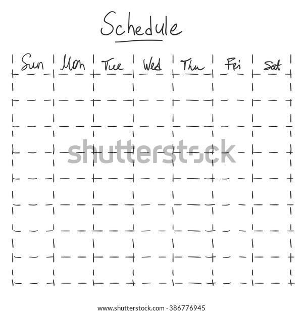 Vector Sketch Hand Drawn Schedule Stock Vector (Royalty Free) 386776945 ...