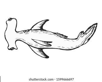 Vector Sketch Illustration Hammer Fish Motives Stock Vector (Royalty ...