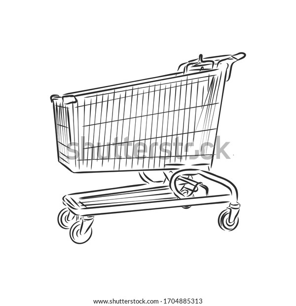 Vector Sketch Illustration Trolley Shopping Shopping: เวกเตอร์สต็อก ...