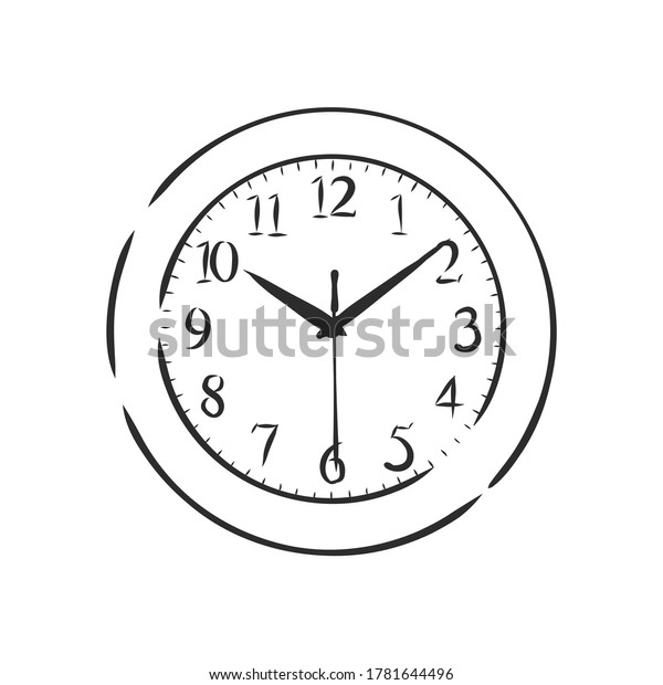 Vector Sketch Illustration Wall Clock Wall Stock Vector (Royalty Free ...