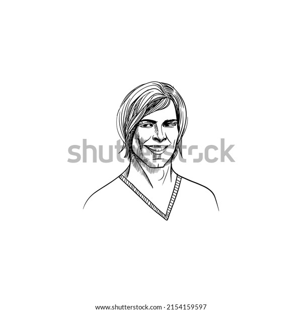 Vector Sketch Illustration Young Man Stock Vector (Royalty Free ...