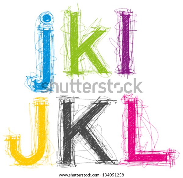 Vector Sketch Letters Pencil Style Stock Vector (Royalty Free ...