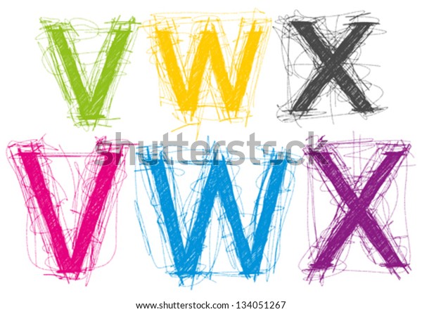 Vector Sketch Letters Pencil Style Stock Vector (Royalty Free ...
