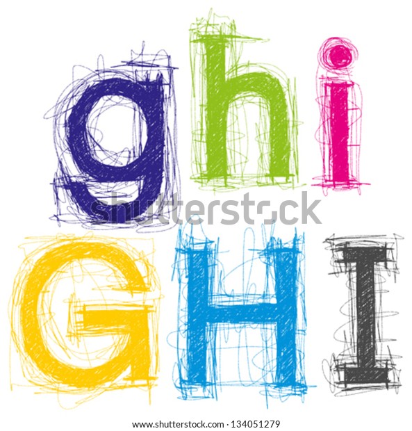 Vector Sketch Letters Pencil Style Stock Vector (Royalty Free ...