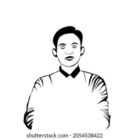 Vector Sketch Mans Face Half Body Stock Vector (Royalty Free ...