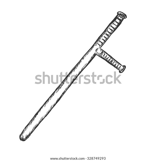 Vector Sketch Police Baton Stock Vector (Royalty Free) 328749293 ...