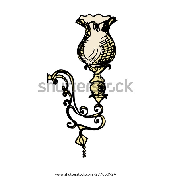 Vector Sketch Sconce Hand Draw Illustration Stock Vector (Royalty Free ...