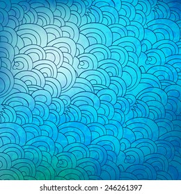 Vector Sketch Sea Background Pen Drawing Stock Vector (Royalty Free ...
