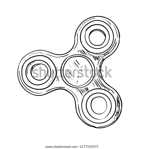 Vector Sketch Spinner Hand Drawn Illustration Stock Vector (Royalty ...