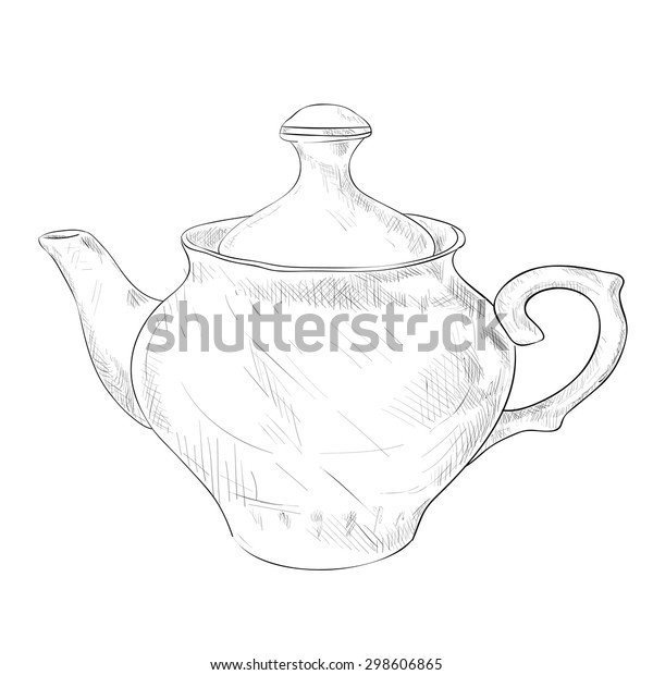 Vector Sketch Teapot Hand Draw Illustration Stock Vector (Royalty Free ...