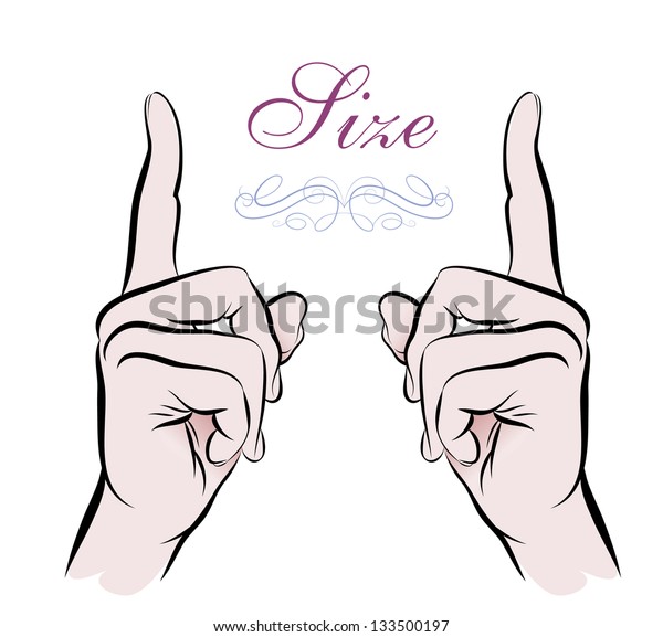 Vector Sketch Two Hands Signal Two Stock Vector (Royalty Free ...