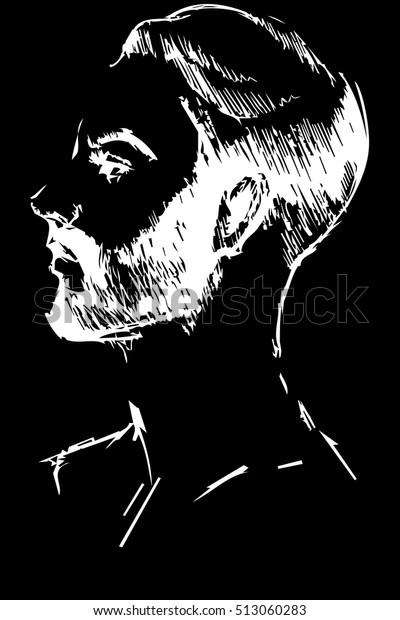 Vector Sketch Young Man Beard Profile: เวกเตอร์สต็อก (ปลอดค่าลิขสิทธิ์ ...