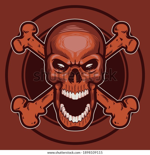 Vector Skull Crossbones Illustration Stock Vector (Royalty Free ...