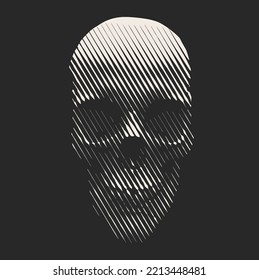 Vector Skull Line Art Human Skull Stock Vector (Royalty Free ...