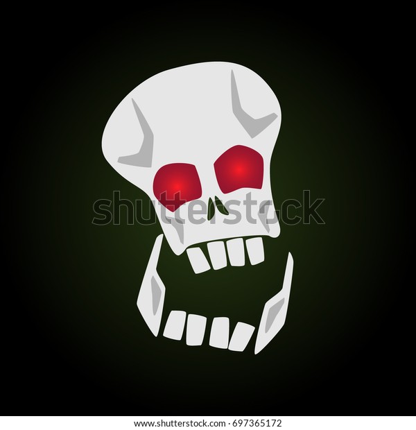 Vector Skull Red Eyes On Dark Stock Vector (Royalty Free) 697365172 ...
