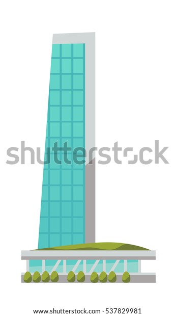 Vector Skyscraper Flat Design Exterior Facade Stock Vector (Royalty ...