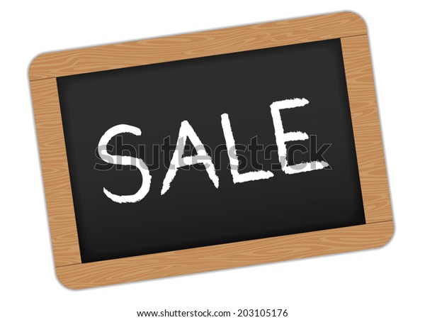 Vector Slate Chalkboard Wooden Frame Sale Stock Vector (Royalty Free ...