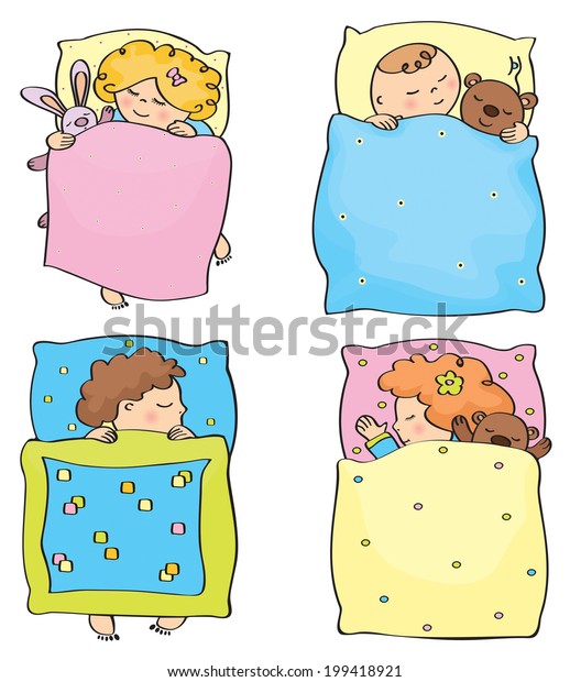 Vector Sleeping Kids Stock Vector (Royalty Free) 199418921 | Shutterstock