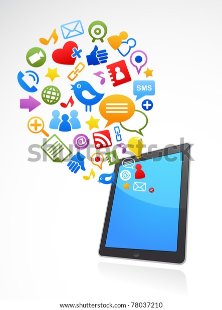 Vector Smart Phone Social Media Icons Stock Vector (Royalty Free) 78037210