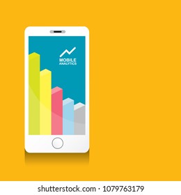 Vector Smartphone Graph Charts On Screen Stock Vector (Royalty Free ...