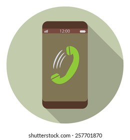 Vector Smartphone Incoming Call Icon Stock Vector (Royalty Free ...