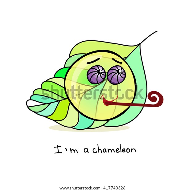 Vector Smile Chameleon Vector Avatar Hand 스톡 벡터(로열티 프리) 417740326