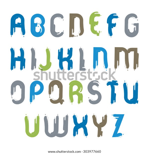 Vector Smudge Alphabet Capital Letters Set Stock Vector (Royalty Free ...