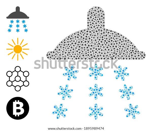 Vector Snow Shower Icon Covid2019 Collage Stock Vector (Royalty Free ...
