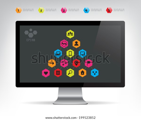 Vector Social Connection Infographic Pyramid On Stock Vector (Royalty ...