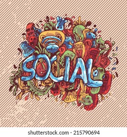 Vector Social Doodle Abstract Illustration Stock Vector (Royalty Free ...
