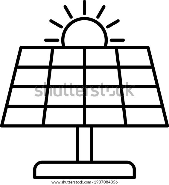 Vector Solar Energy Outline Icon Design Stock Vector (Royalty Free ...