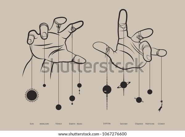 Vector Solar System Hands Puppeteer Stock Vector (Royalty Free ...