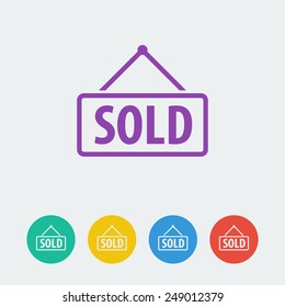 Vector Sold Flat Circle Icon Stock Vector (Royalty Free) 249012379 ...
