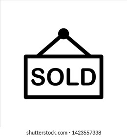 Vector Sold Sign Outline Web Icon Stock Vector (Royalty Free ...