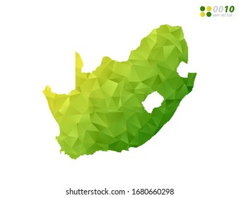 Vector South Africa Map Green Yellow Stock Vector (Royalty Free) 1680660298