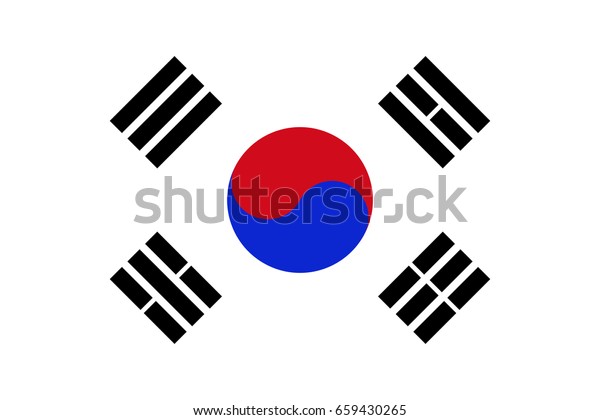 Vector South Korean Flag Taegeukgi Flag 스톡 벡터(로열티 프리) 659430265