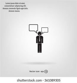 Vector Speaking Man Icon Isolated Stock Vector (Royalty Free) 361089305 ...